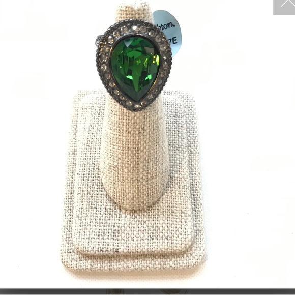 Brighton | Jewelry | Brighton Raindrop Emerald Green Faceted Crystal Ring Size 7 Retired Style ...